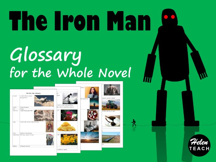 Iron Man 7 Example Texts & Glossary BUNDLE with Feature Identification ...
