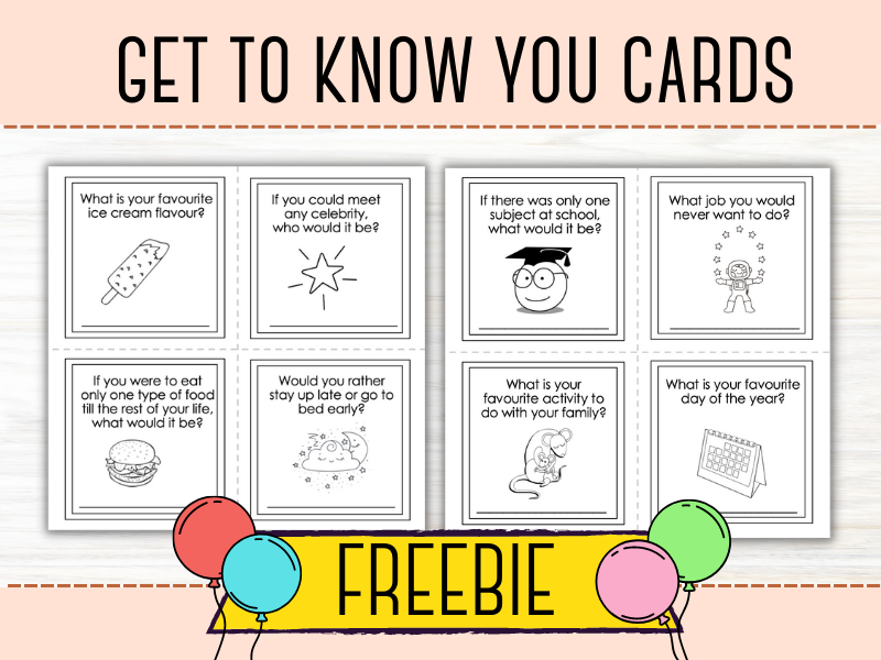 Get To Know You Question Cards Teaching Resources Get To Know You Question Cards Teaching Resources
