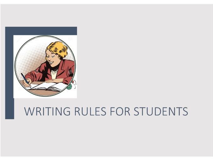 Simple Writing Rules For Students Teaching Resources