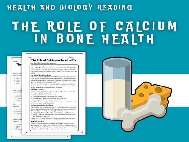 The Role of Calcium in Bone Health - Health Reading Worksheet ...