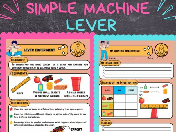 Levers Simple Machine Project : STEM activities and Scientific Method ...