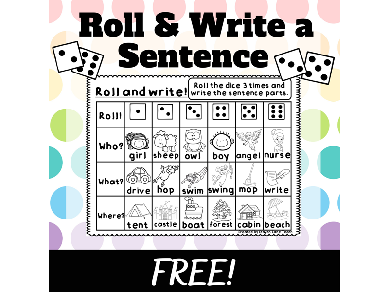 Sentence Building Roll And Write A Sentence Activity KS1 Year 1 Year 2 