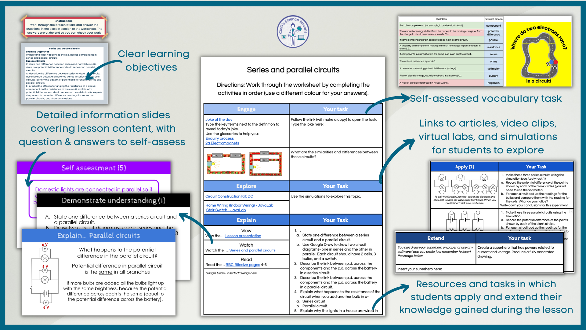 Series and parallel circuits Distance learning | Teaching Resources