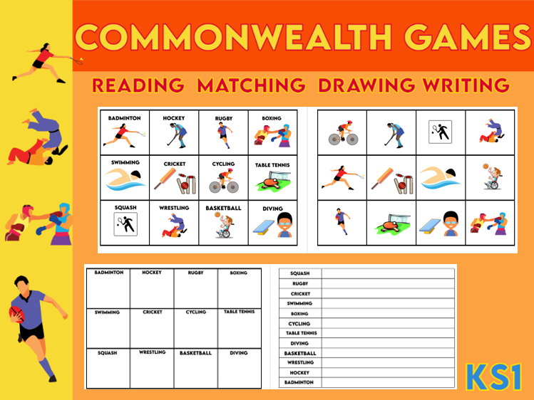 Commonwealth Games Activity Sheets KS1 Teaching Resources
