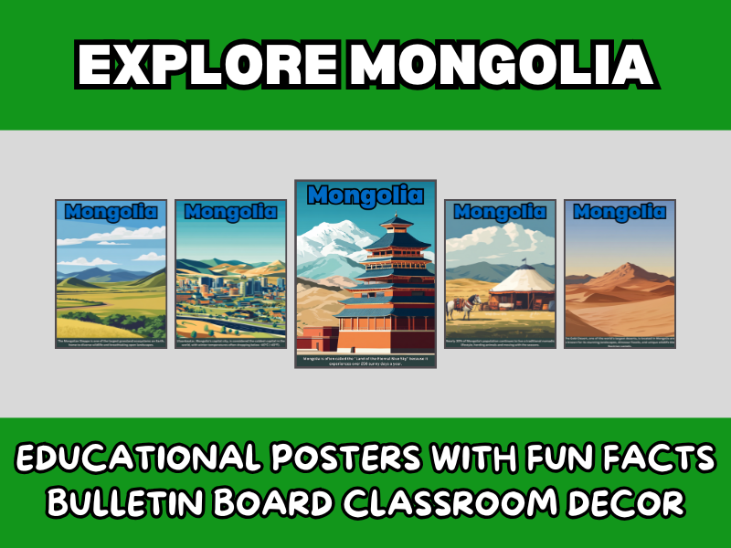 Explore Mongolia Asia – Educational Posters with Fun Facts | Bulletin ...