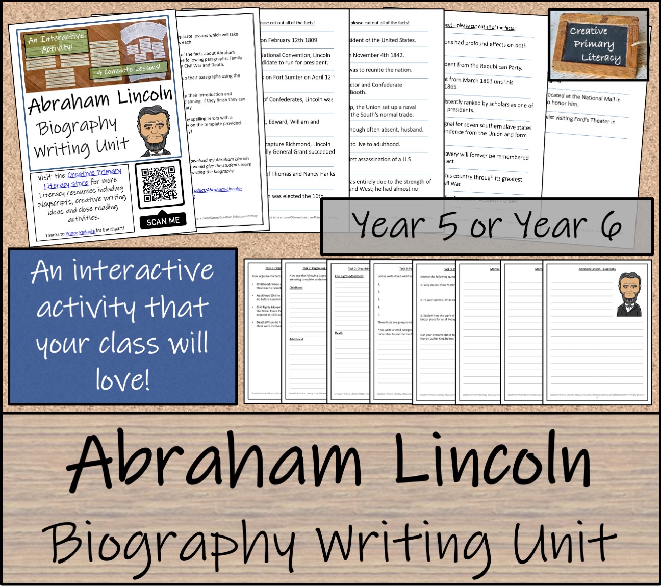 Year 5 or Year 6 Abraham Lincoln Biography Writing Unit | Teaching ...