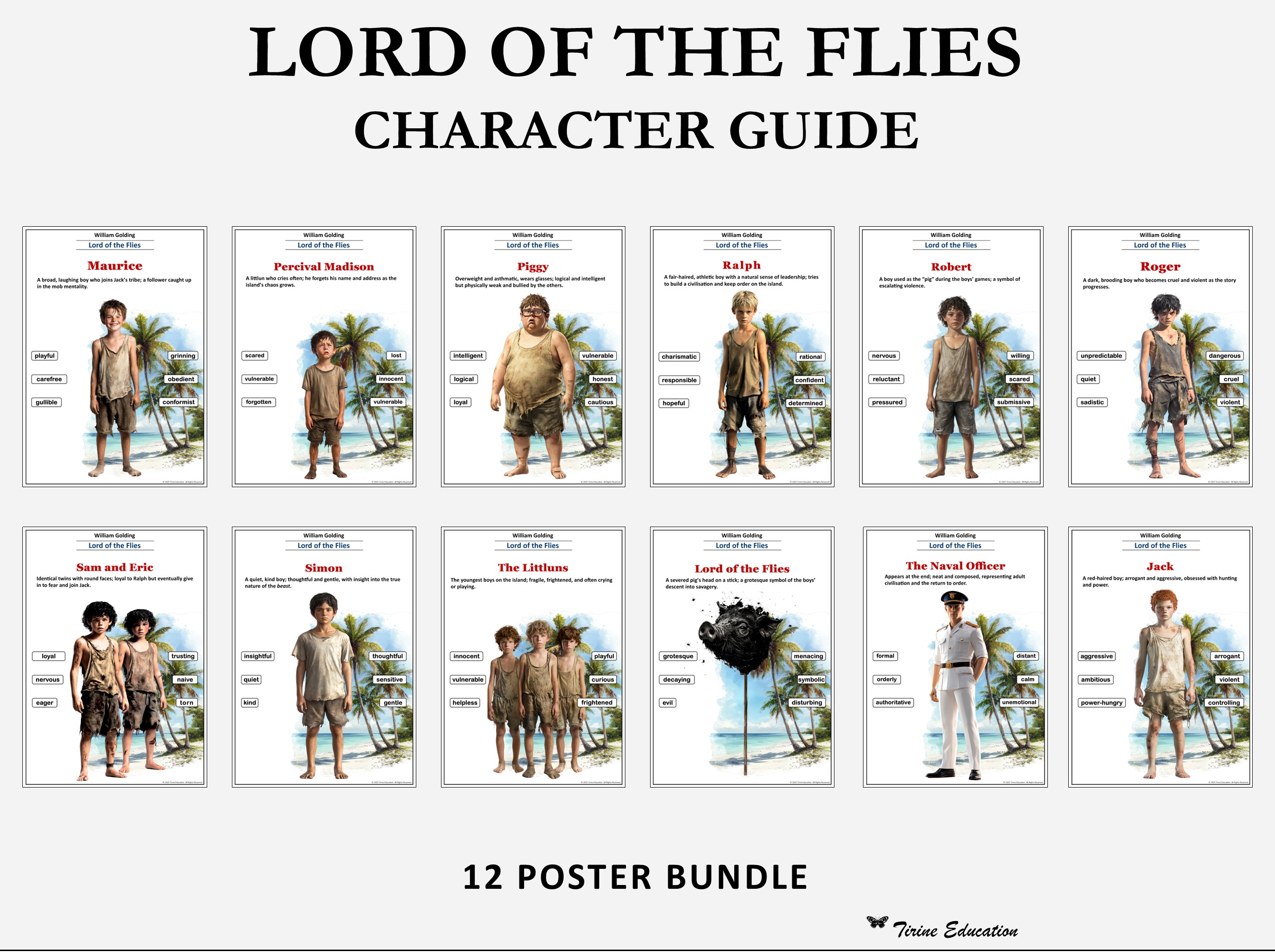Lord of the Flies, English Literature, 12 Character Summary and ...
