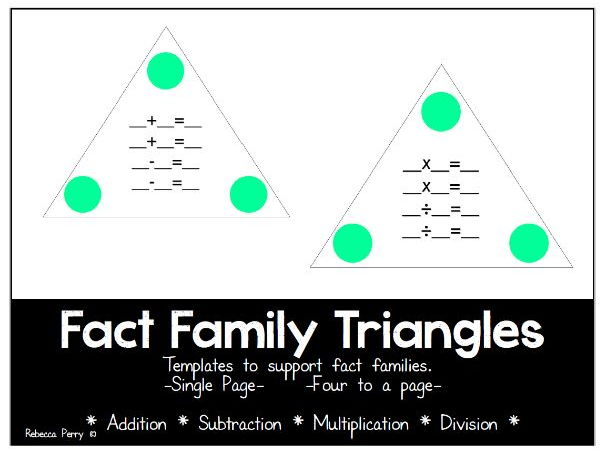 Fact Family Triangles Templates Math Resource Addition Fact Family Triangles Templates Math Resource Addition