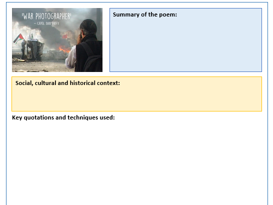 GCSE poetry revision guide | Teaching Resources