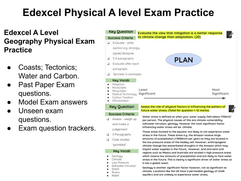 Edexcel Physical A level Exam Practice | Teaching Resources
