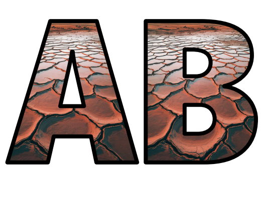 Drought Water Ground Cracked Dry Lettering Set Display Title Letters ...