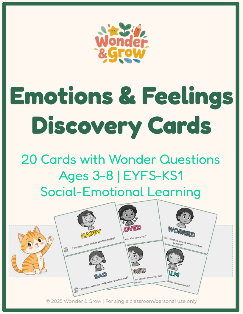Emotions & Feelings Cards | SEL Ages 3-8 | Teaching Resources