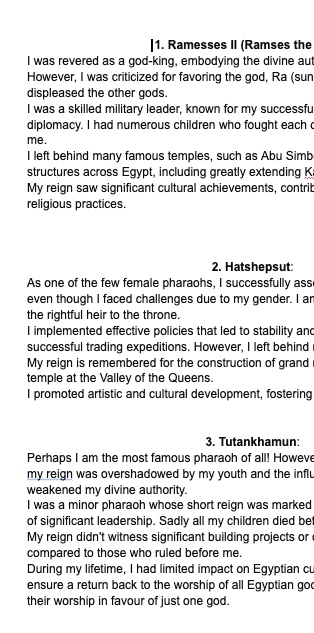 Egyptian Pharaohs Role Play Lesson | Teaching Resources