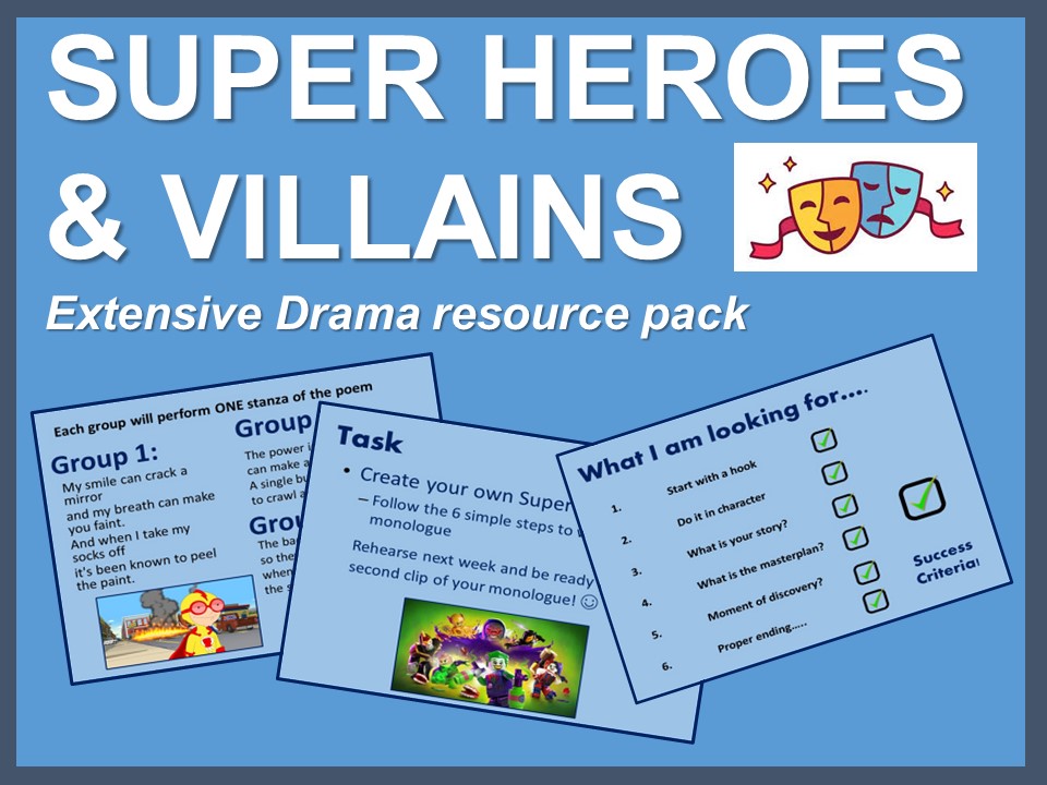 Super Heroes and Villains: Extensive Drama resource pack | Teaching ...