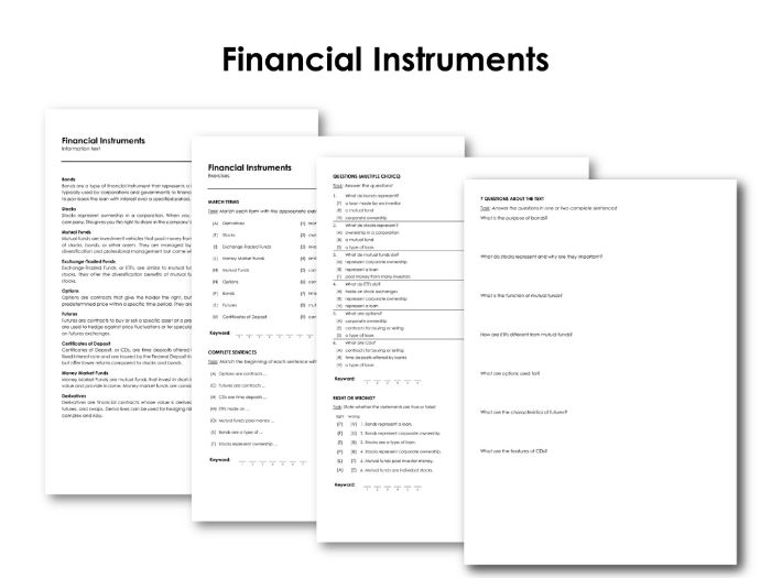 Financial Instruments | Teaching Resources