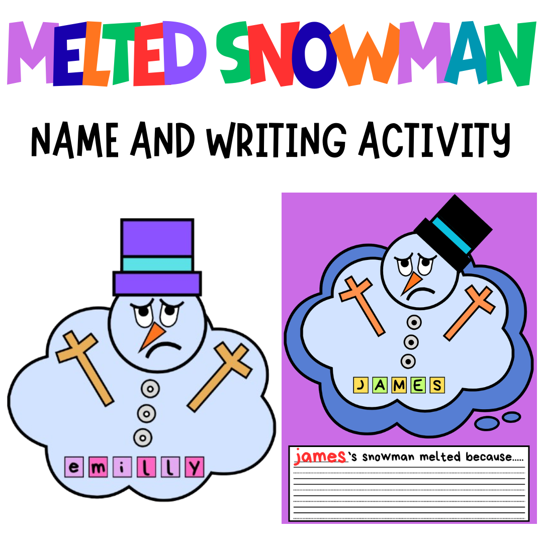 Melted Snowman Name Craft & Winter Writing Prompts | Christmas Bulletin ...