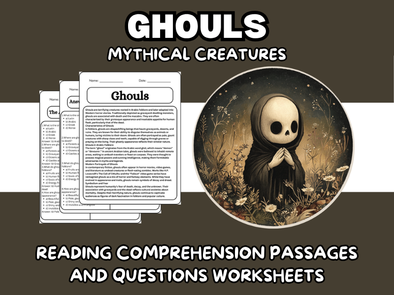 Ghouls - Mythical Creatures Reading Comprehension Passages and ...