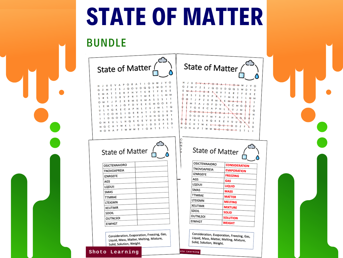 Whole-school states of matter resources
