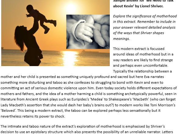 Unseen prose extract and A* sample answer for A Level | Teaching Resources