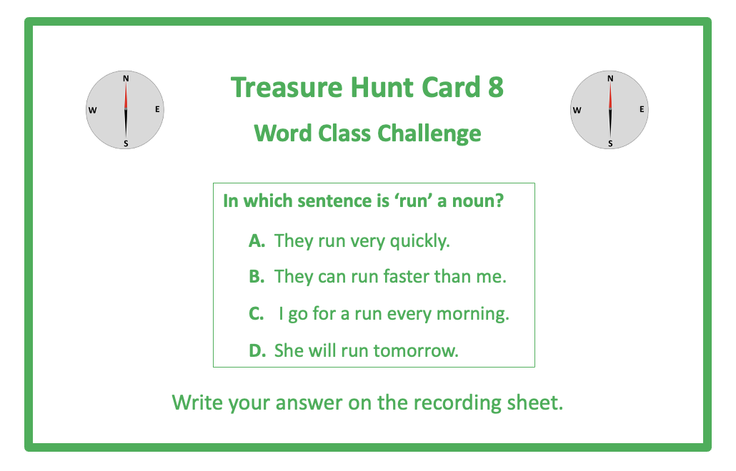 Word Classes Treasure Hunt Card Game (KS2 Grammar & Year 6 SATs ...