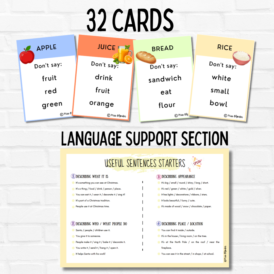 Food Taboo Game – ESL Speaking Activity | Vocabulary Game | No Prep ...