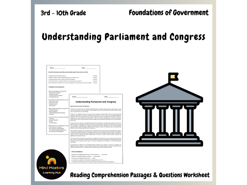 Understanding Parliament and Congress Reading Comprehension Passages ...