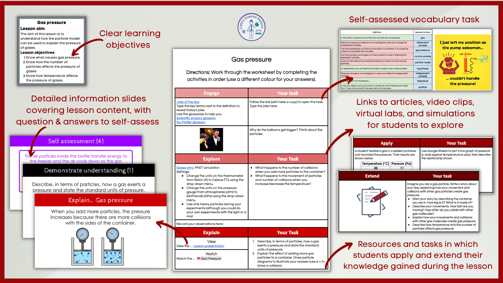 Gas pressure Distance learning | Teaching Resources