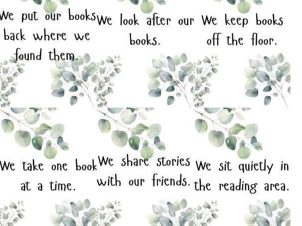 Eucalyptus Reading Corner Rules | Teaching Resources