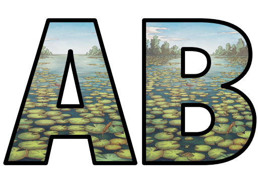 Lily Pads Pond Lake Flowers Tees Water Plants Lettering Set Display ...