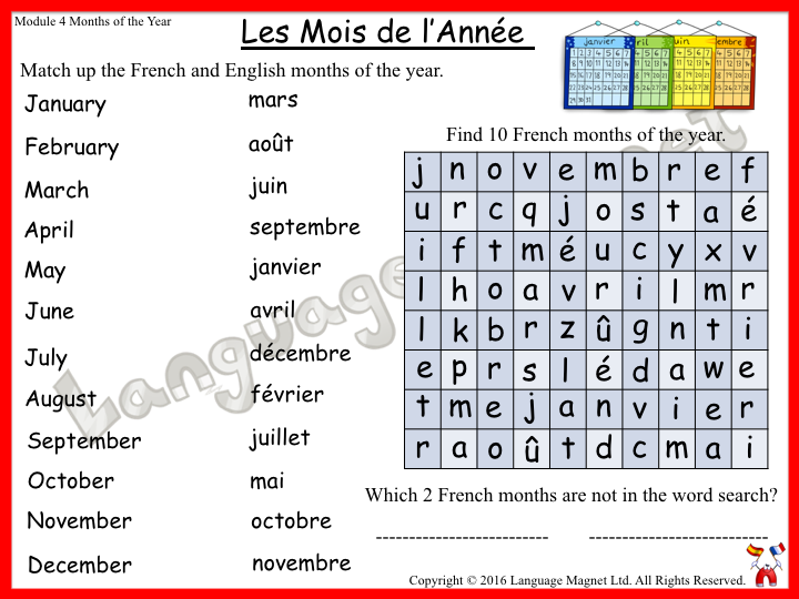 French Months of the Year | Teaching Resources