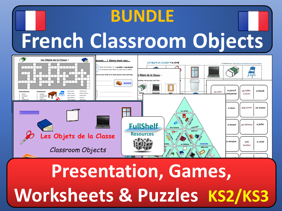 French Classroom Objects BUNDLE (Les Objets de la Classe) by FullShelf ...