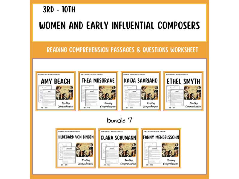 Women and Early Influential Composers: Reading Comprehension Passages ...