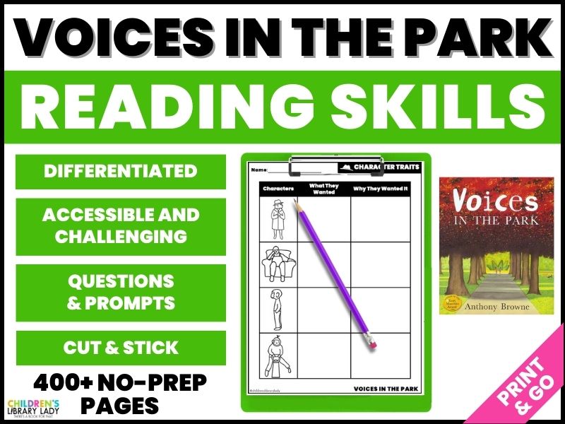 Voices in the Park Activities and Graphic Organizers Book Companion ...