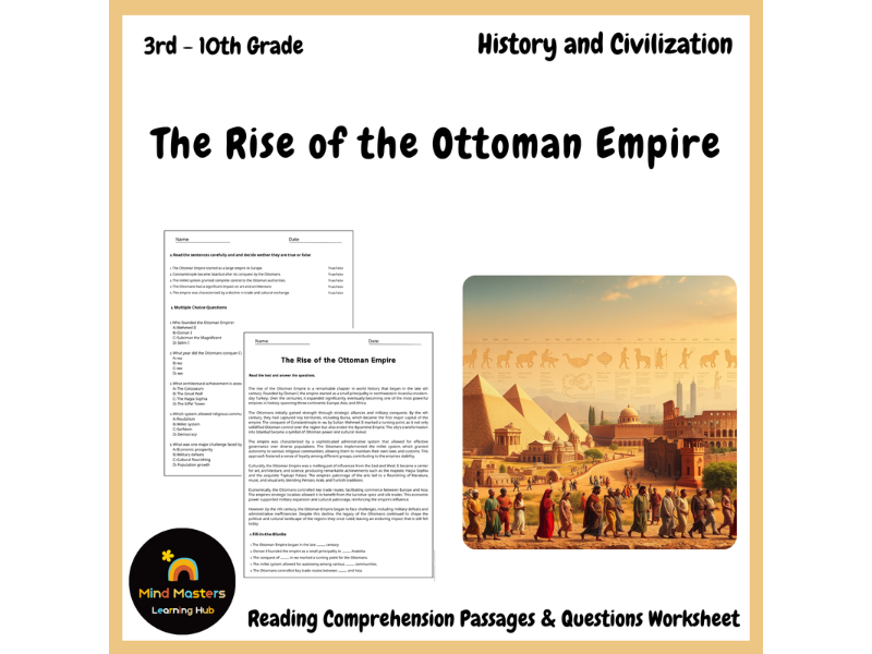 The Rise of the Ottoman Empire Reading Comprehension Passages ...
