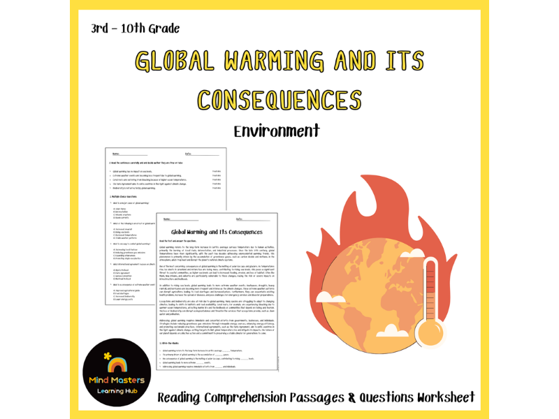 Global Warming and Its Consequences Reading Comprehension Passages ...