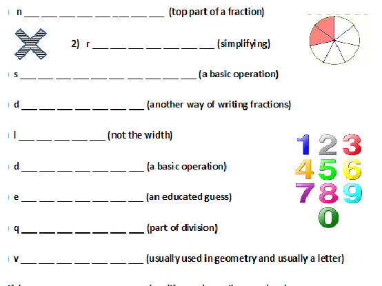 Math Spelling (An Extra Activity) | Teaching Resources