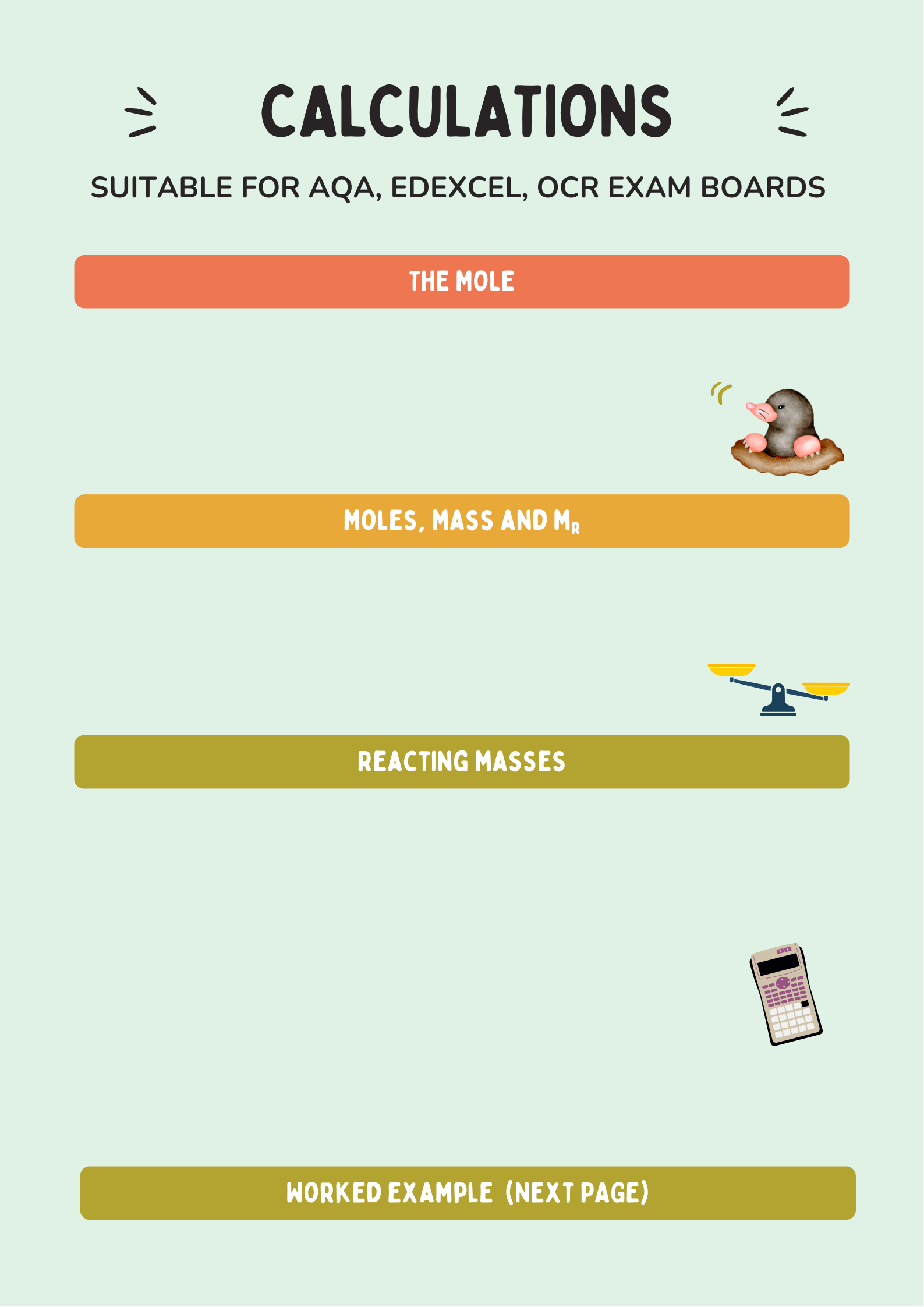 GCSE Chemistry Moles Revision Poster | Teaching Resources
