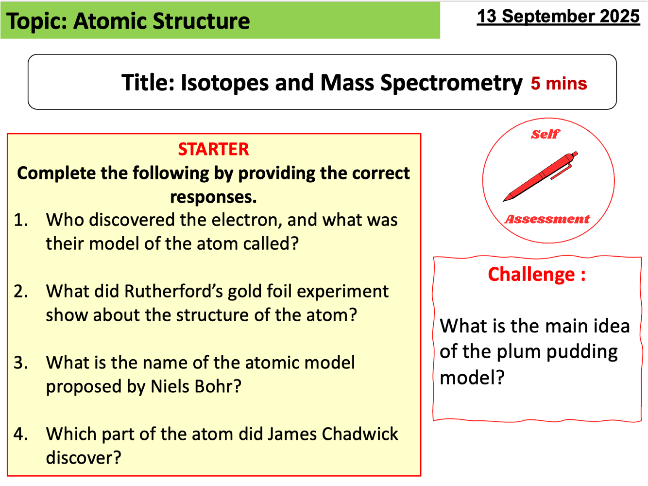 AS & A level Chemistry: Isotopes & Mass Spectrometry-Lesson 3 (In Topic 1) | Teaching Resources