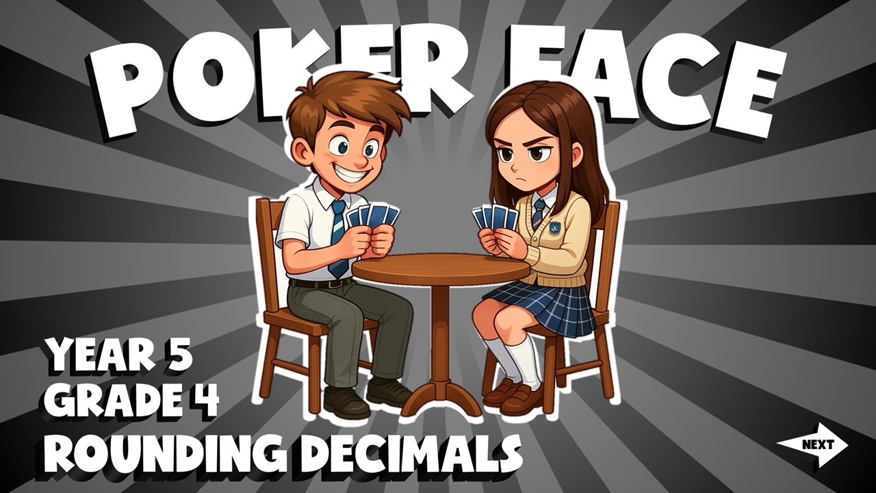 Rounding Decimals POKER FACE Maths Game | No-Prep Year 5 Review ...