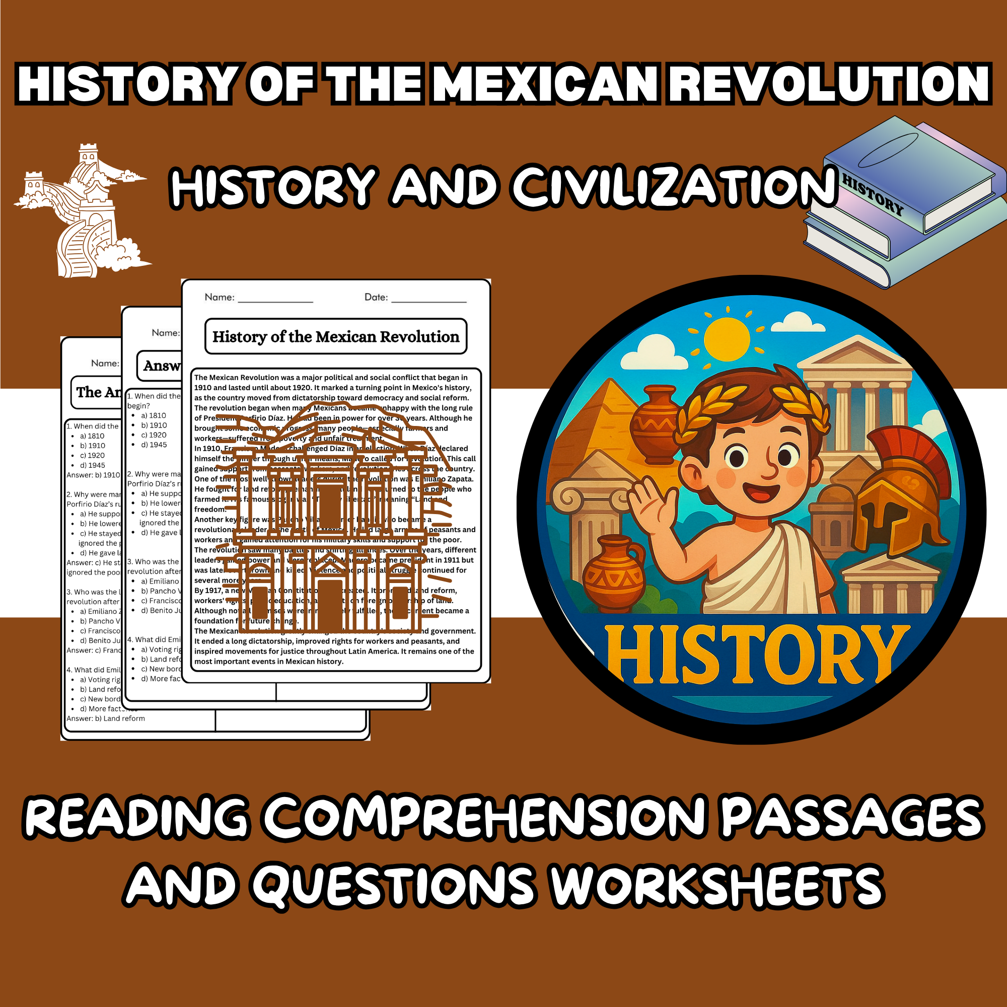 History of the Mexican Revolution Reading Comprehension Passages ...