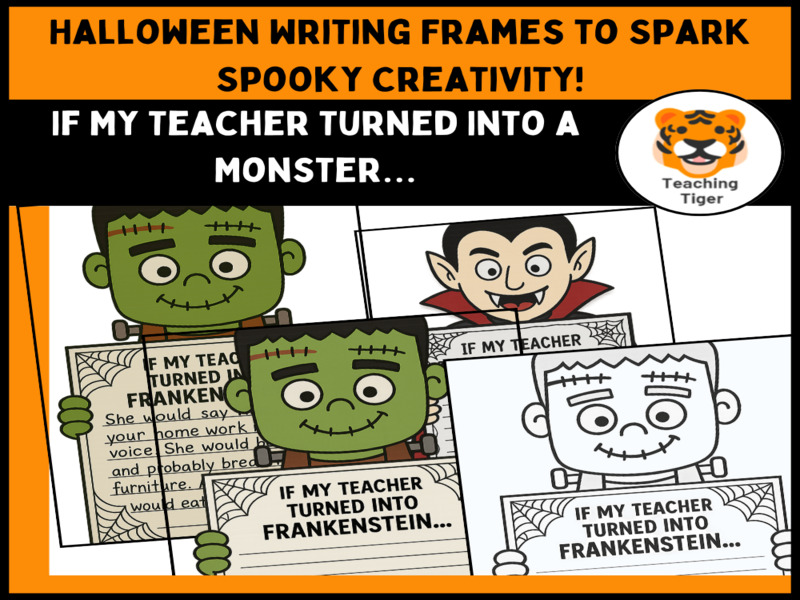 Halloween Writing Frames for Kids – Fun Teacher-as-Monster Activity ...