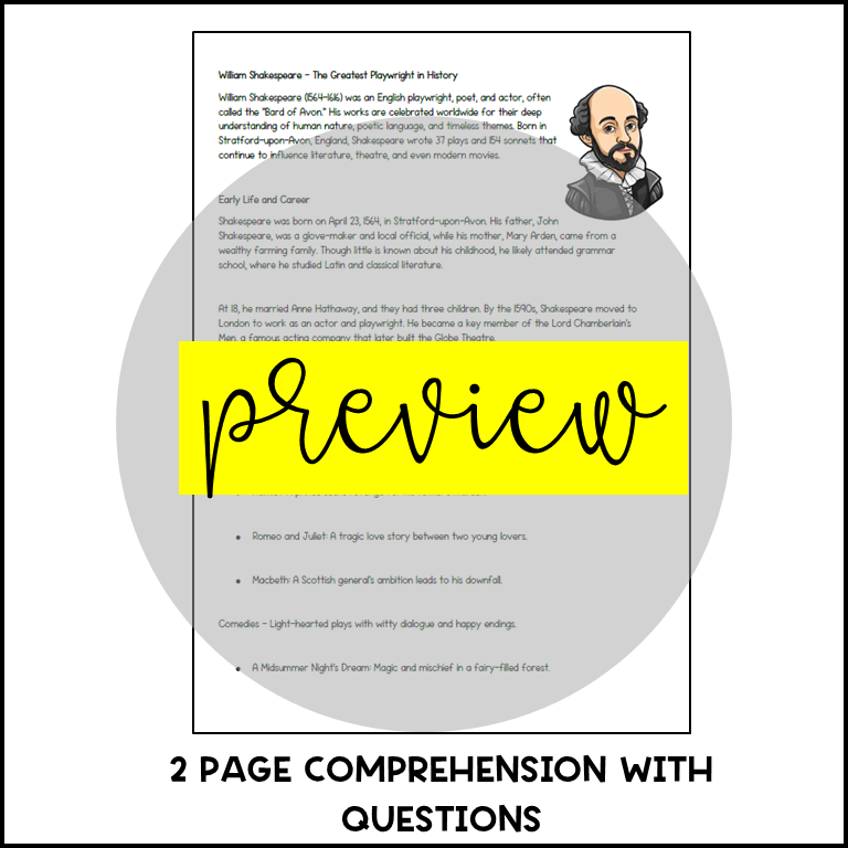 Shakespeare for Kids: Fun Teaching Pack with Activities & Worksheets ...