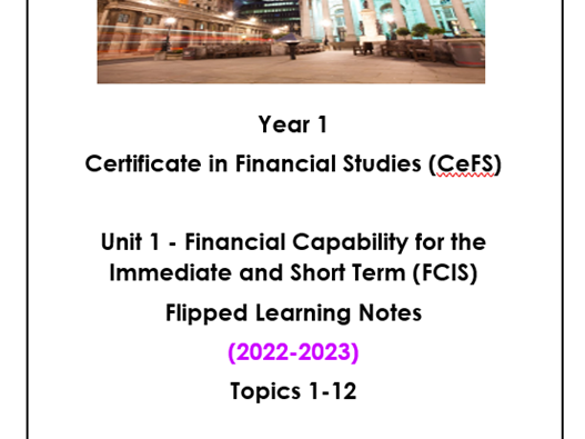 CeFS - UNIT 1 FLIP LEARNING BOOKLET TOPICS 1-12 | Teaching Resources