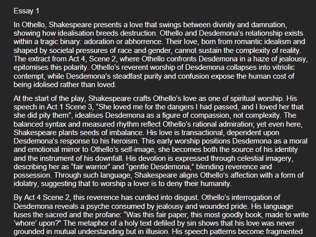 Othello Complete Bundle – Love Through the Ages (AQA A Level English ...