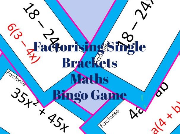 Factorising Single Brackets Maths Bingo Game Activity | Teaching Resources
