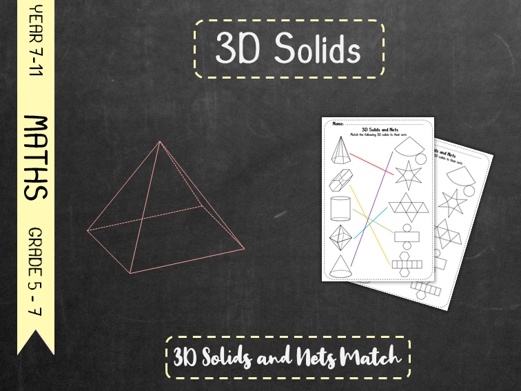 3D Solids-3D solids & nets match | Teaching Resources