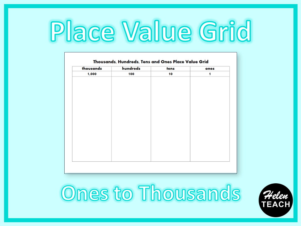 Place Value Grid from Ones to Thousands | Teaching Resources
