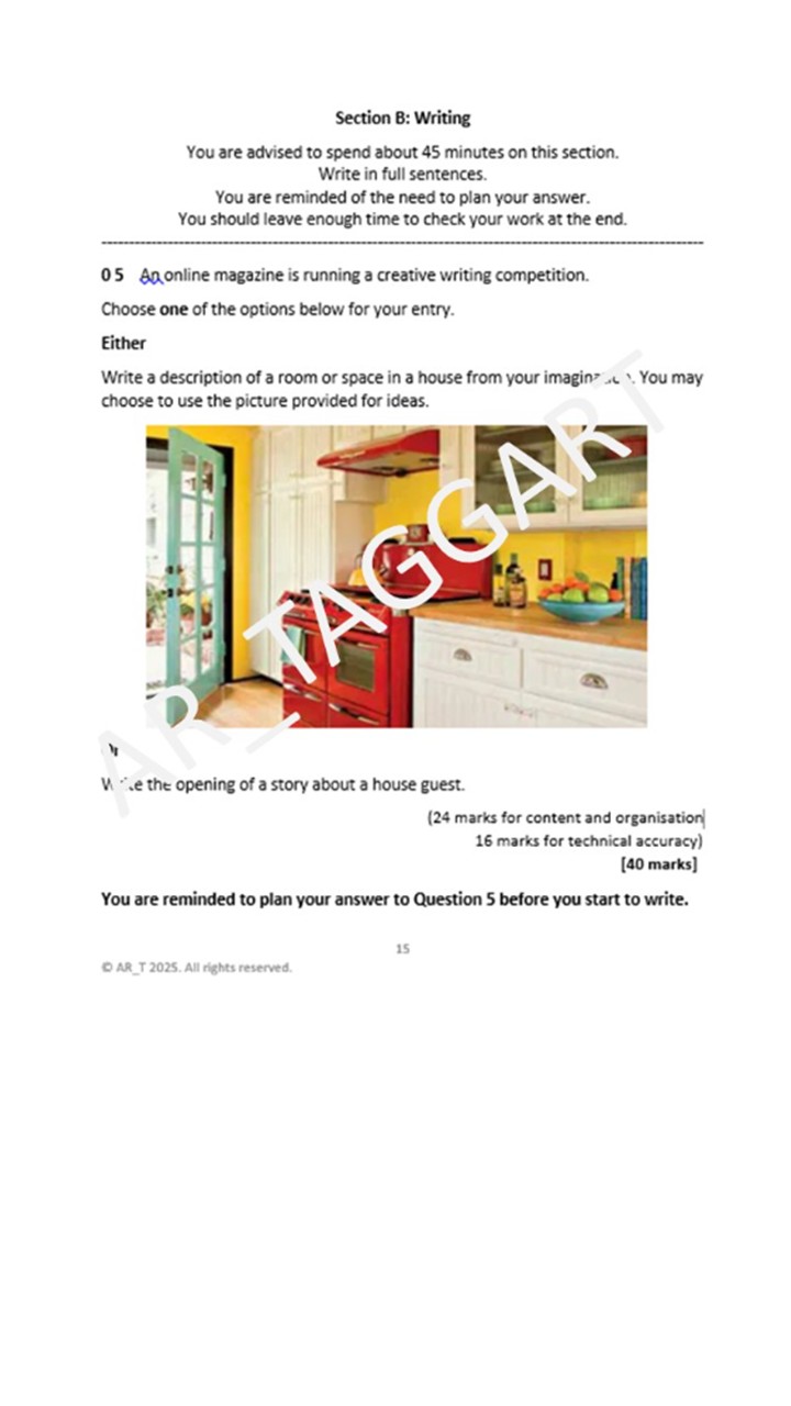 One AQA GCSE English Language Paper 1 Mock | Q4 Plan - (Gil-iv ...