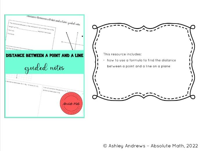 Distance Between a Point and Line Guided Notes | Teaching Resources