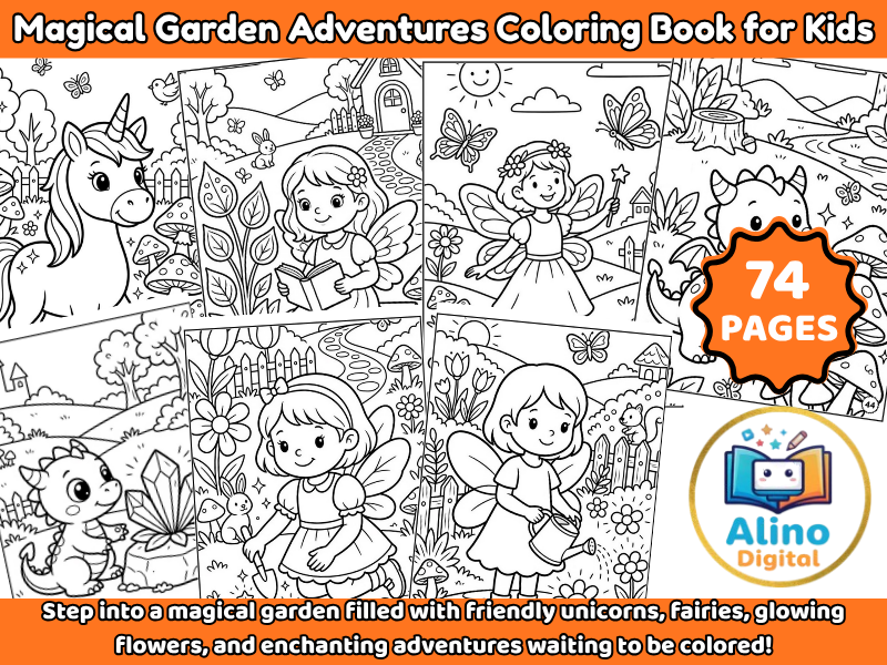 Magical Garden Adventures Coloring Book for Kids | Teaching Resources